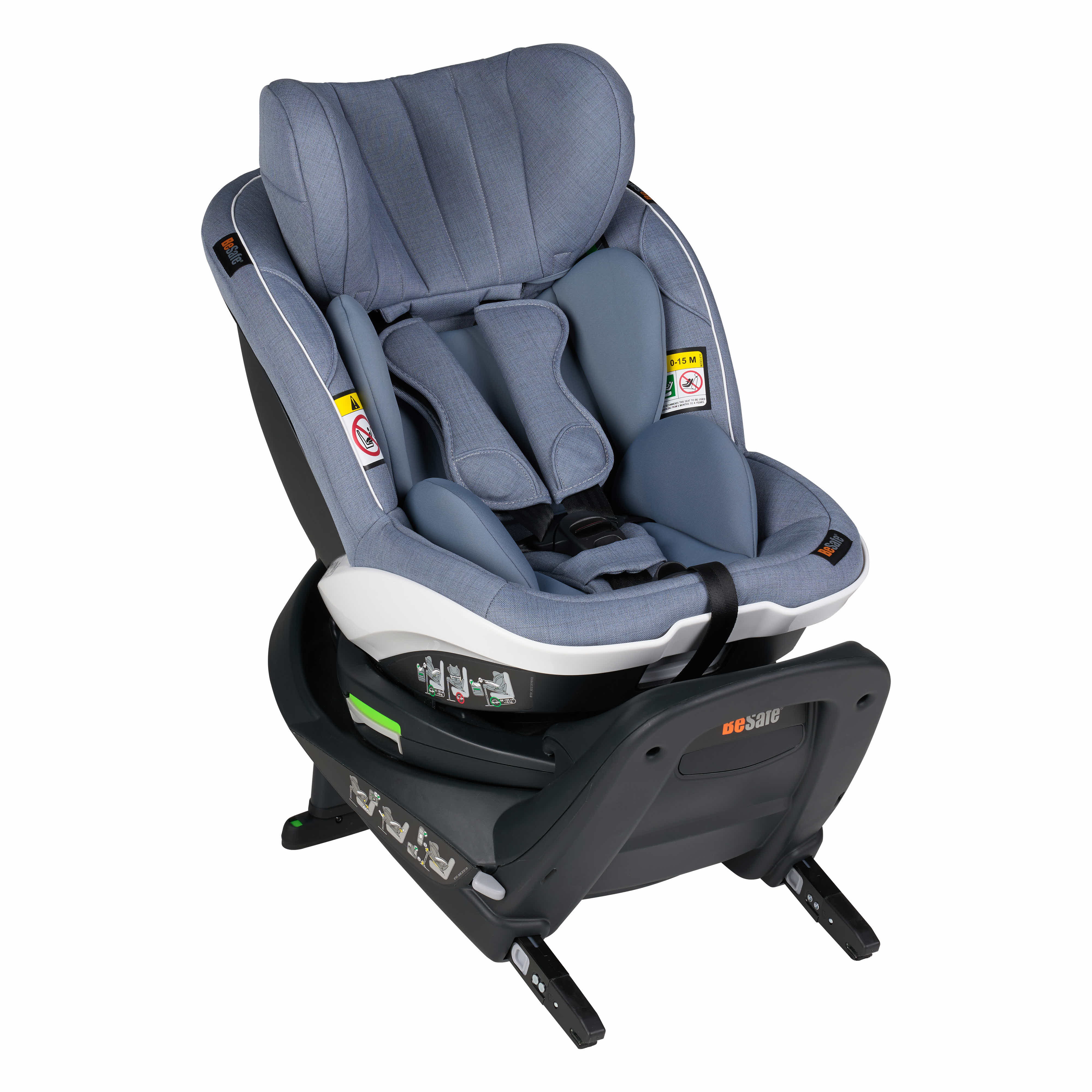 A toddler car seat features the Universal Level Technology™ and can be ...