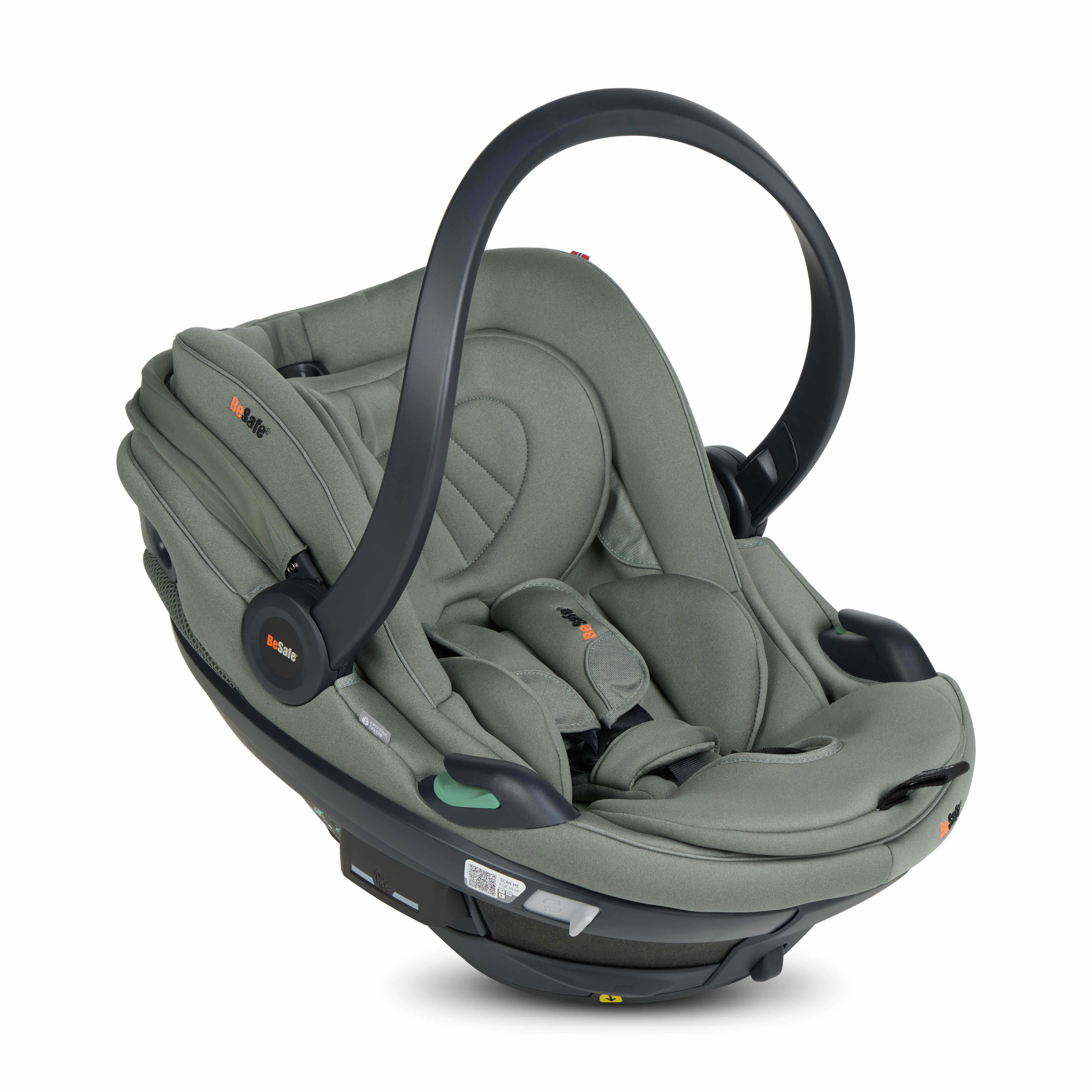 Infant seat with rotation, 5-point harness, and a unique recline ...